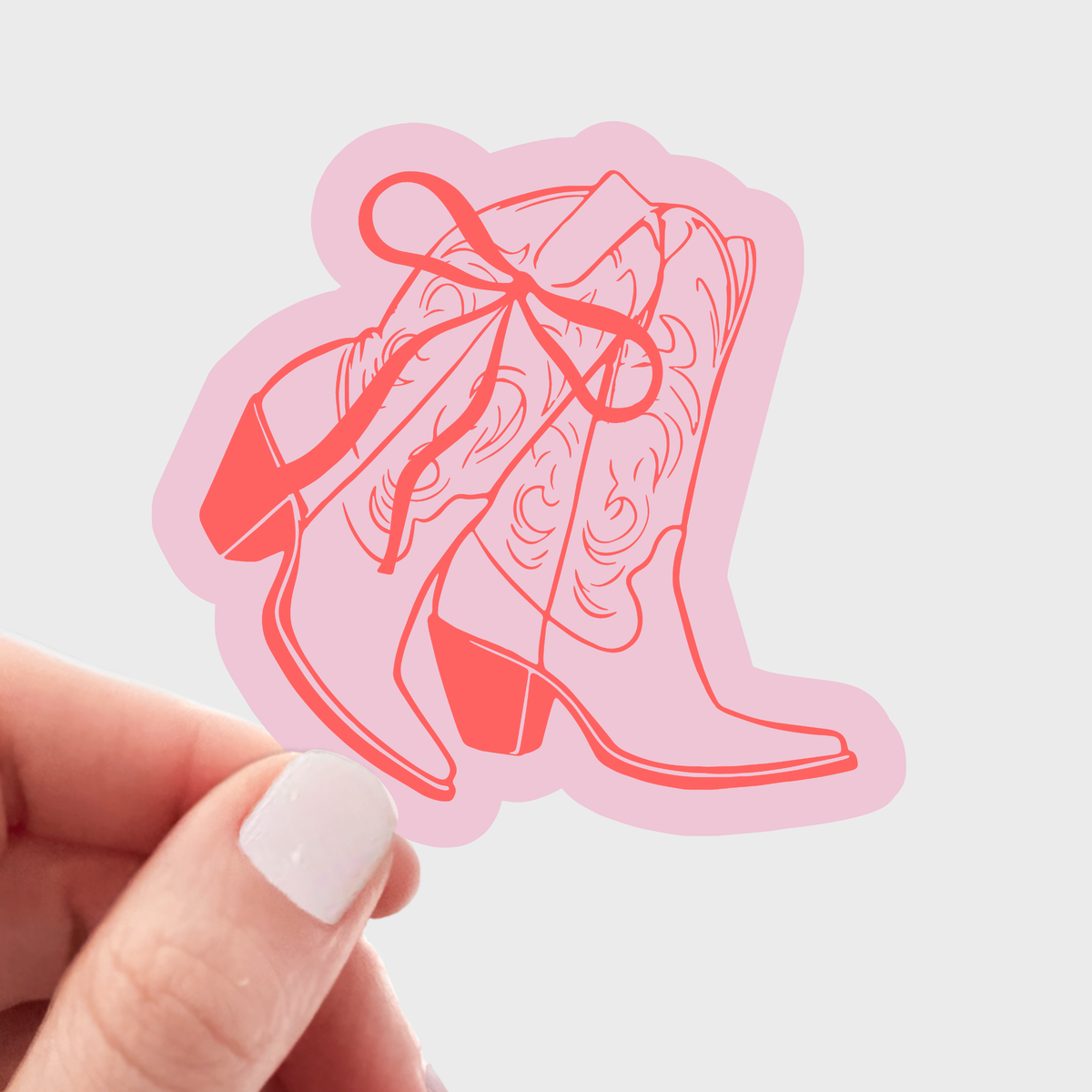 Pink Coquette Boots Sticker – Light + Bark Candle Co.